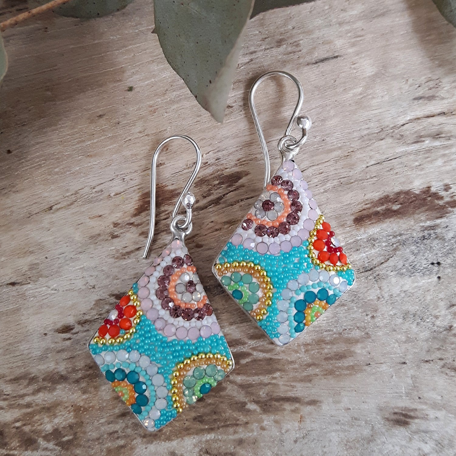 Allegra Rhombelle Bloom Turquoise Drop Earrings