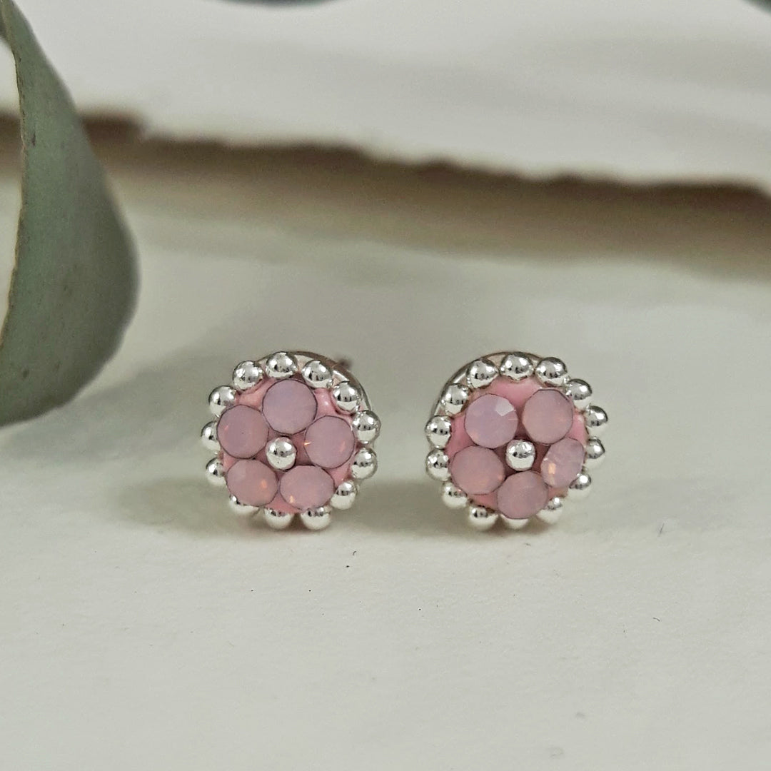 Allegra Rose Quartz Tiny Stud Earrings