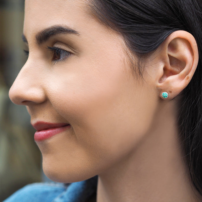 Allegra Amazonite Tiny Stud Earrings — Palenque Jewellery