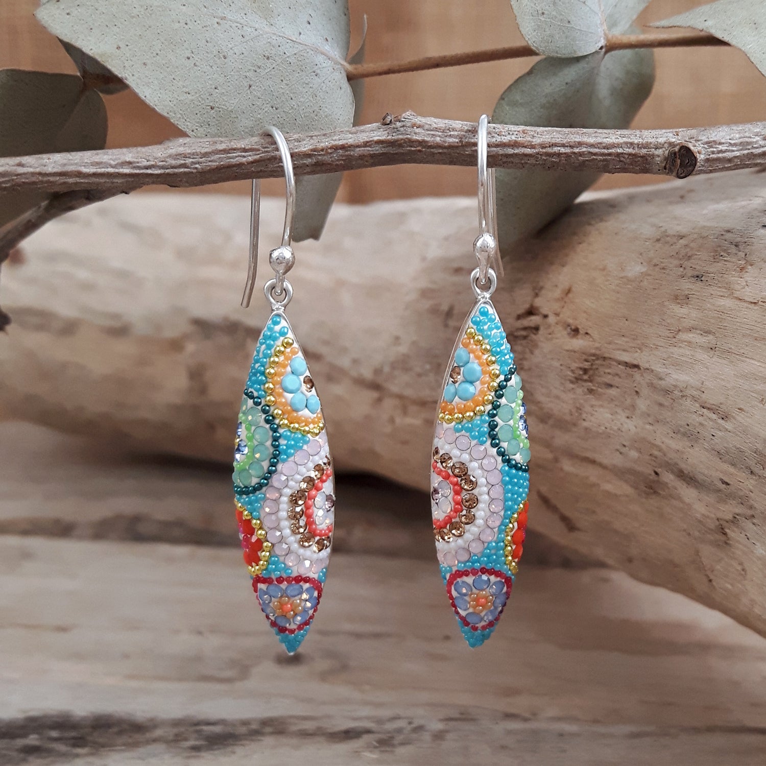 Allegra Folia Bloom Turquoise Drop Earrings
