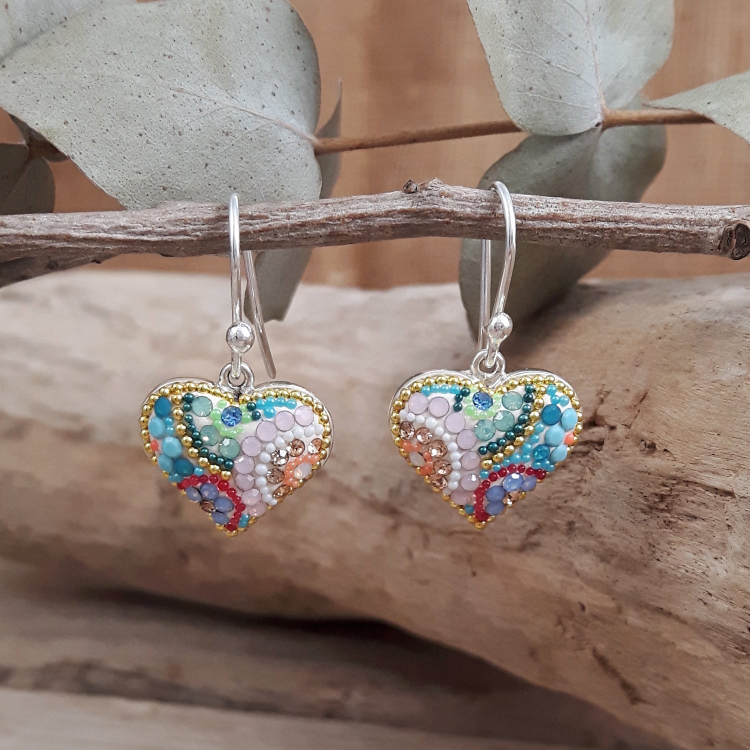 Allegra Heart Bloom Turquoise Drop Earrings