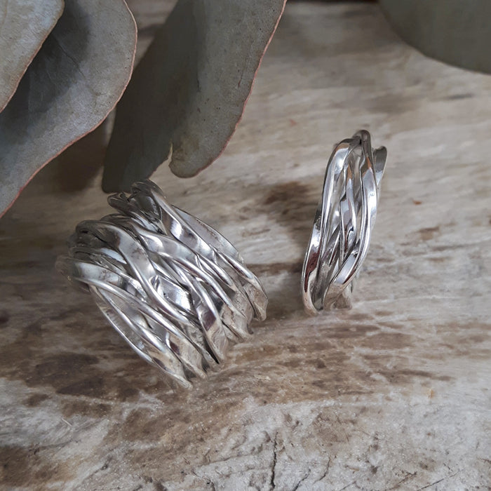 Lattice Wide Silver Ring — Palenque Jewellery