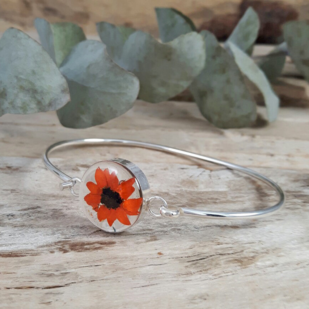 Real Flower Daisy Flores Bangle — Palenque Jewellery