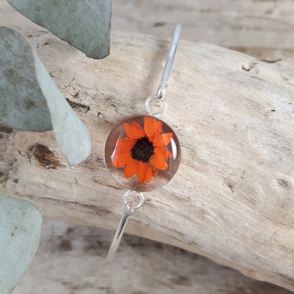 Real Flower Daisy Flores Bangle — Palenque Jewellery