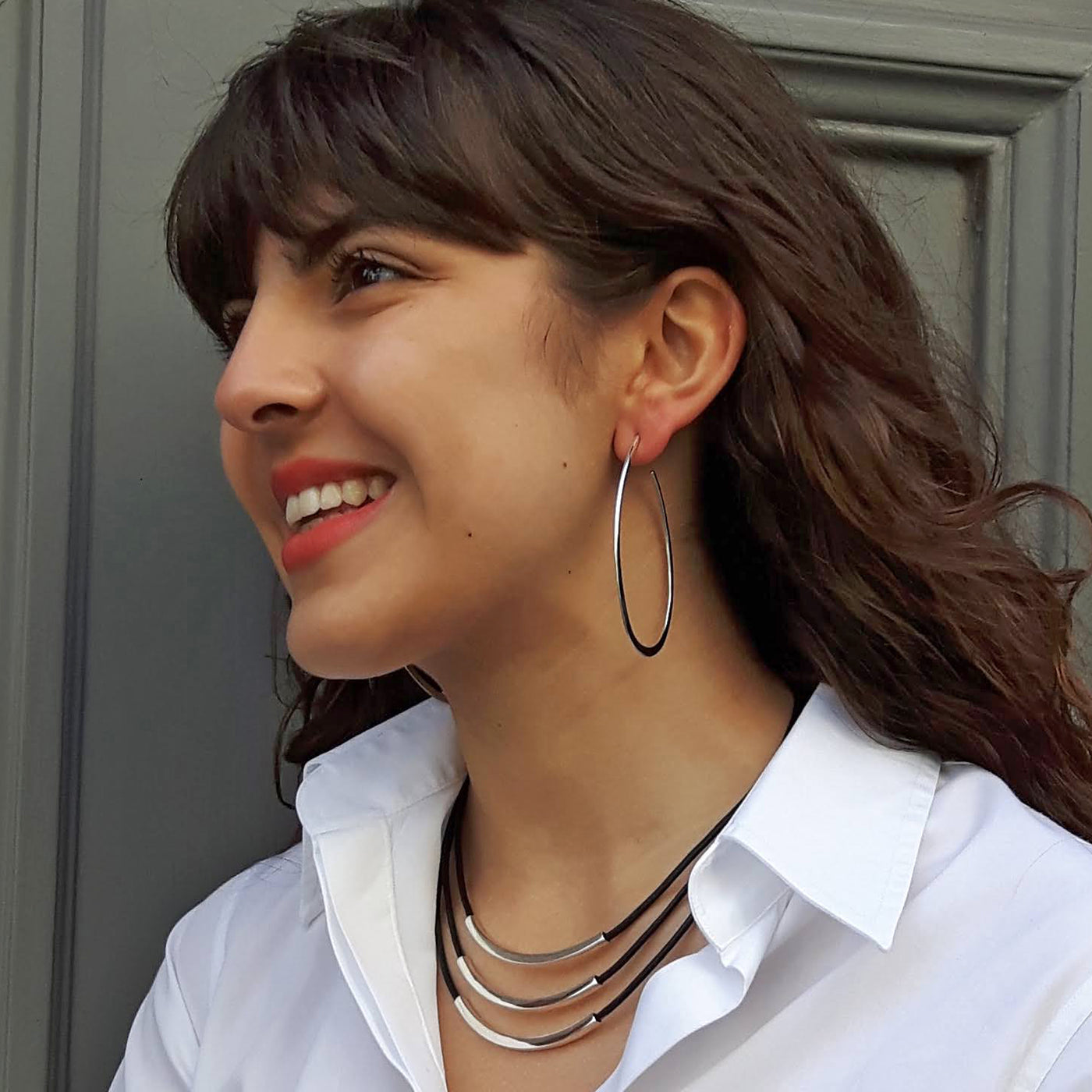 Toro Oval 6cm Hoop Earrings — Palenque Jewellery